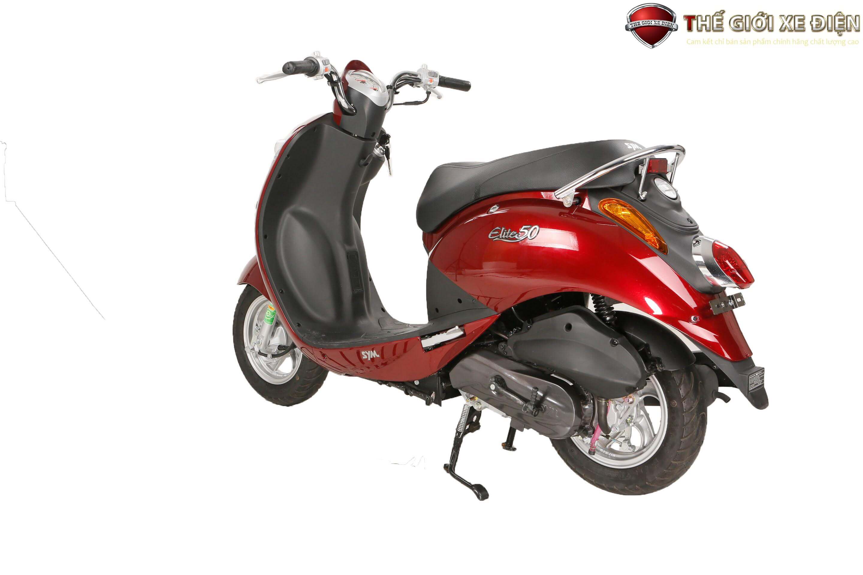 Xe Ga 50cc Elite SYM Đen Mờ/Đỏ Mận | Cam Kết Chính Hãng Chất Lượng Cao