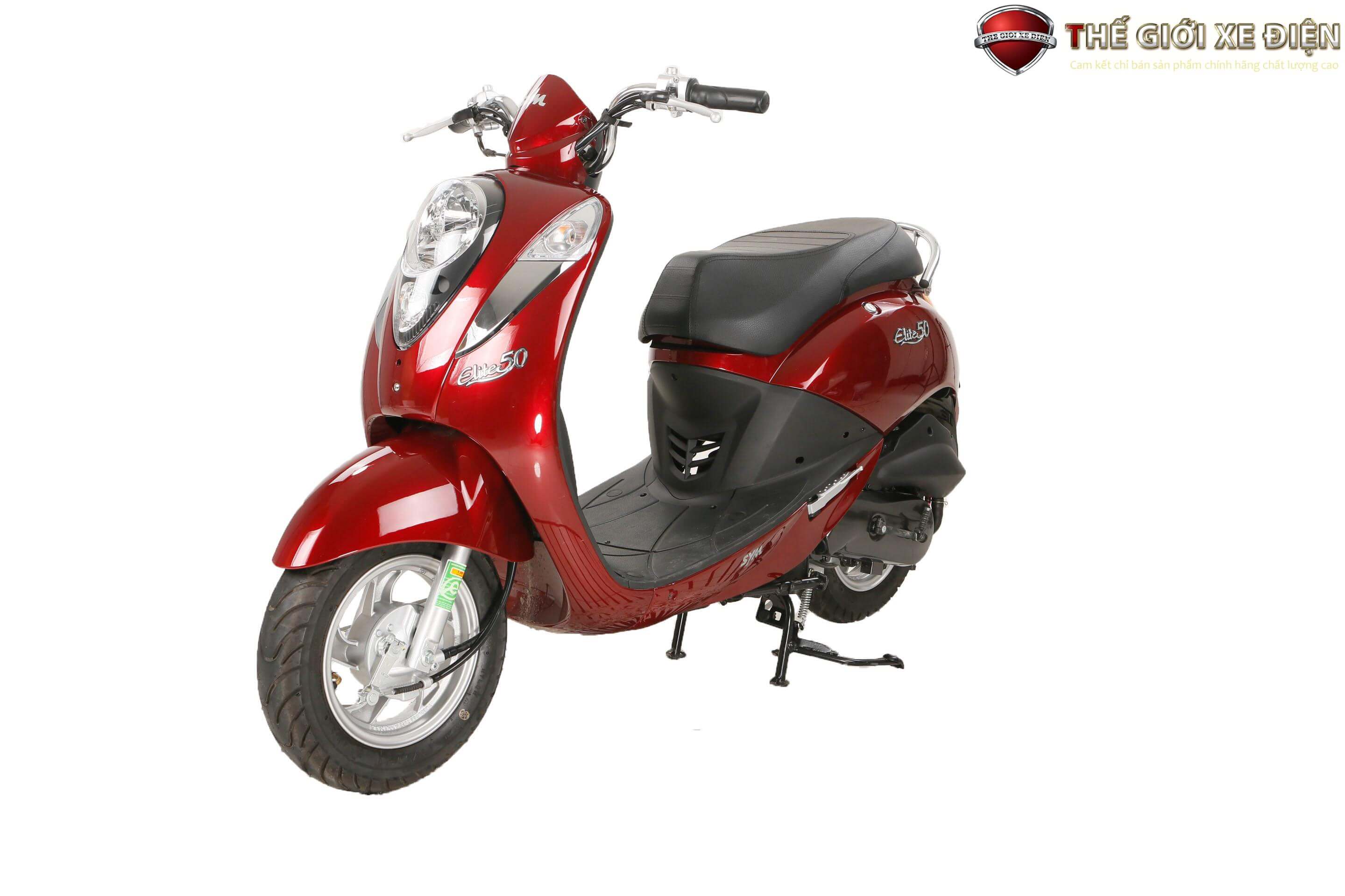 Xe Ga 50cc Elite SYM Đen Mờ/Đỏ Mận | Cam Kết Chính Hãng Chất Lượng Cao